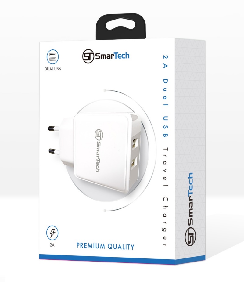 מטען קיר כפול 2A - חברת SmarTech - איכות מושלמת | בסיטונאות