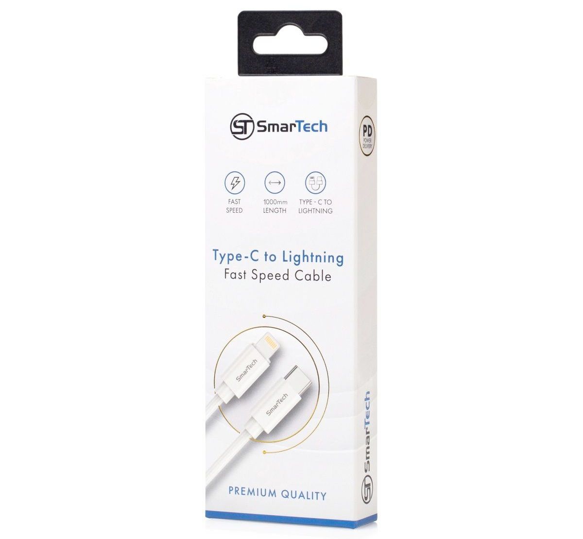 כבל PD טייפ-סי ל-Lightning באורך 1 מטר - דגם ST501 מבית SmarTech - מהירות, אמינות ועמידות במוצר ...