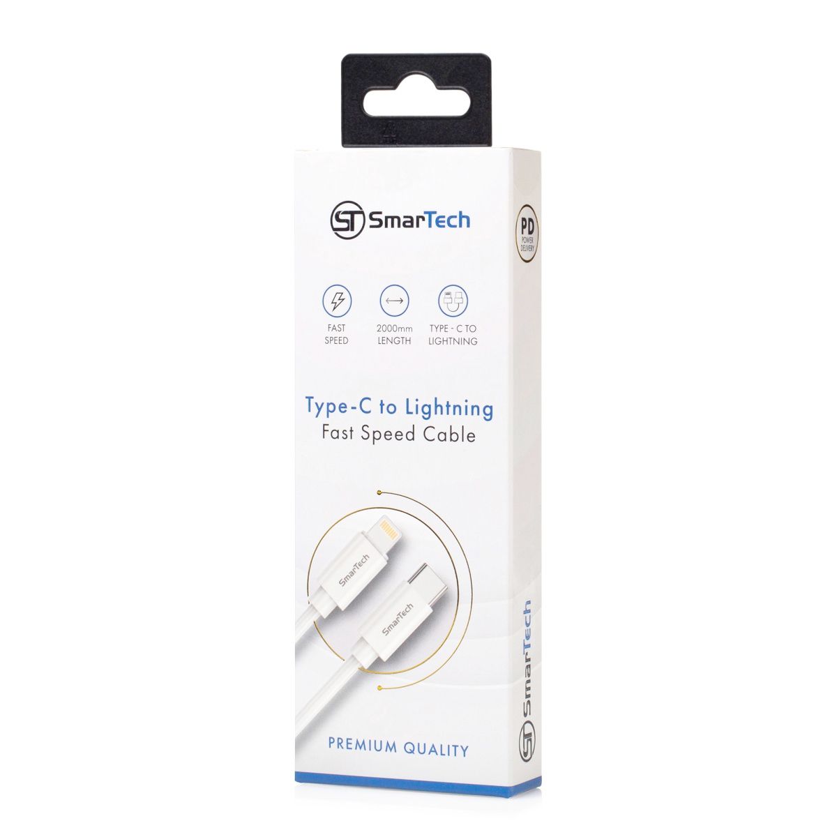 כבל PD טייפ-סי ל-Lightning באורך 2 מטר - דגם ST501 מבית SmarTech - מהירות, אמינות ועמידות במוצר ...