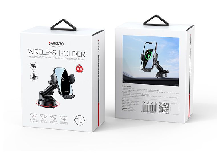 מעמד רכב משולב טעינה אלחוטית מהירה Yesido C197 | בסיטונאות